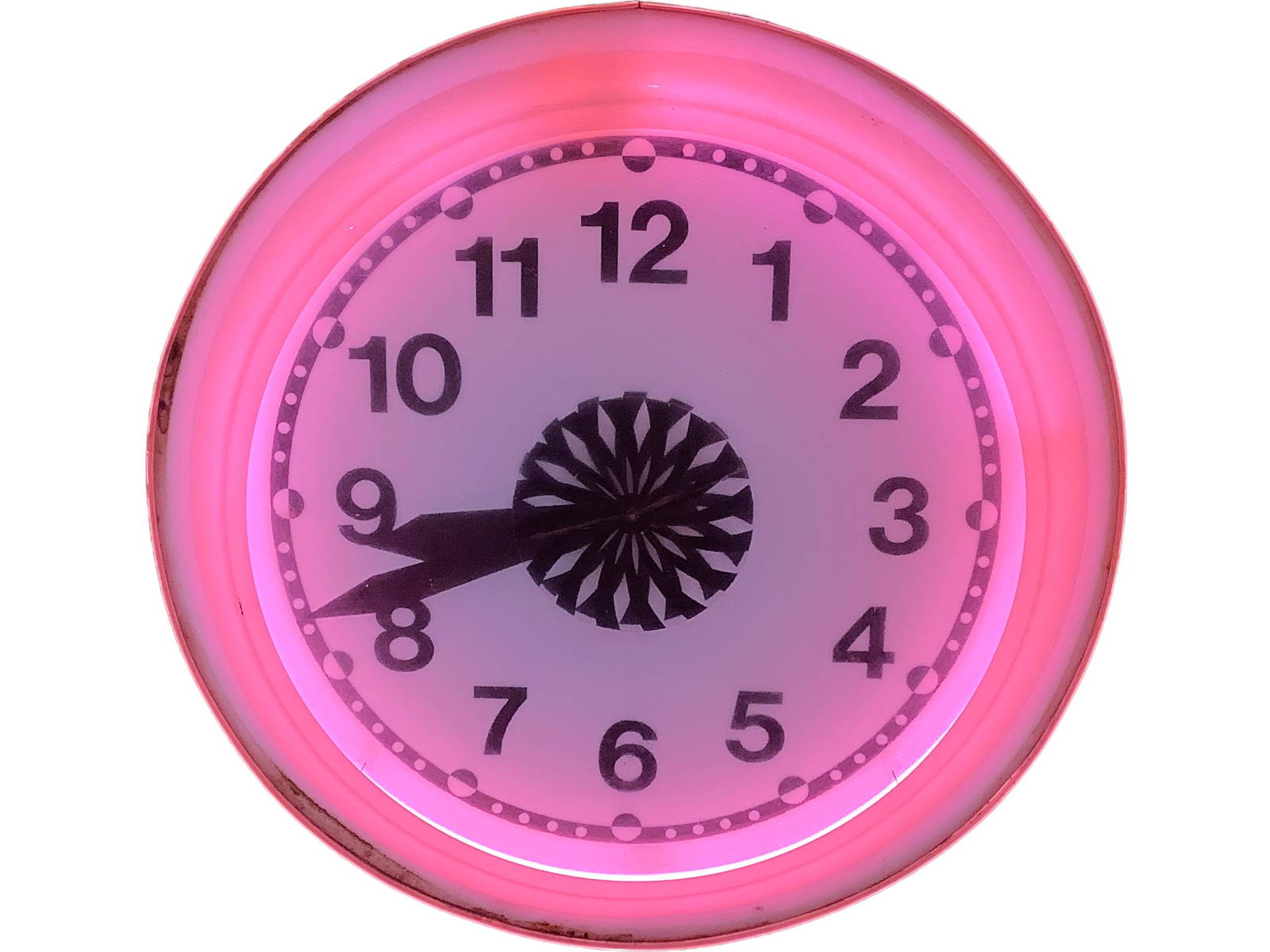 Pink Neon Clock With Moving Center Design Originally From Dalts Grill ...