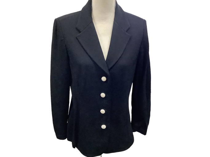 St. John Basic Suit Jacket With Diamond Like Cluster Buttons