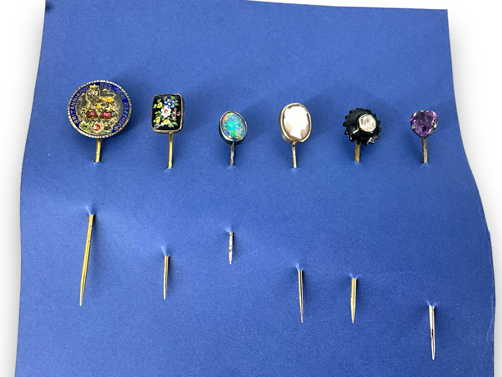 Six Antique Vintage Stick Pins