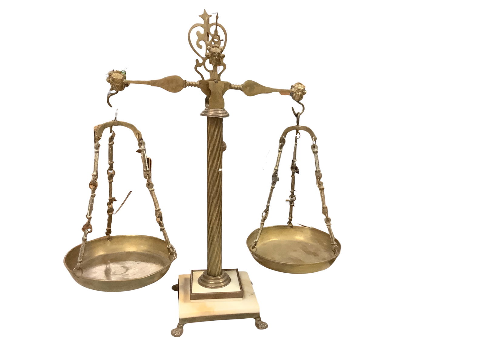 Antique Brass And Marble Scale.