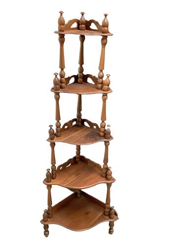 Wooden 5 Tiered Corner Shelf