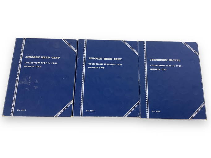 Three Blue Coin Collection Books