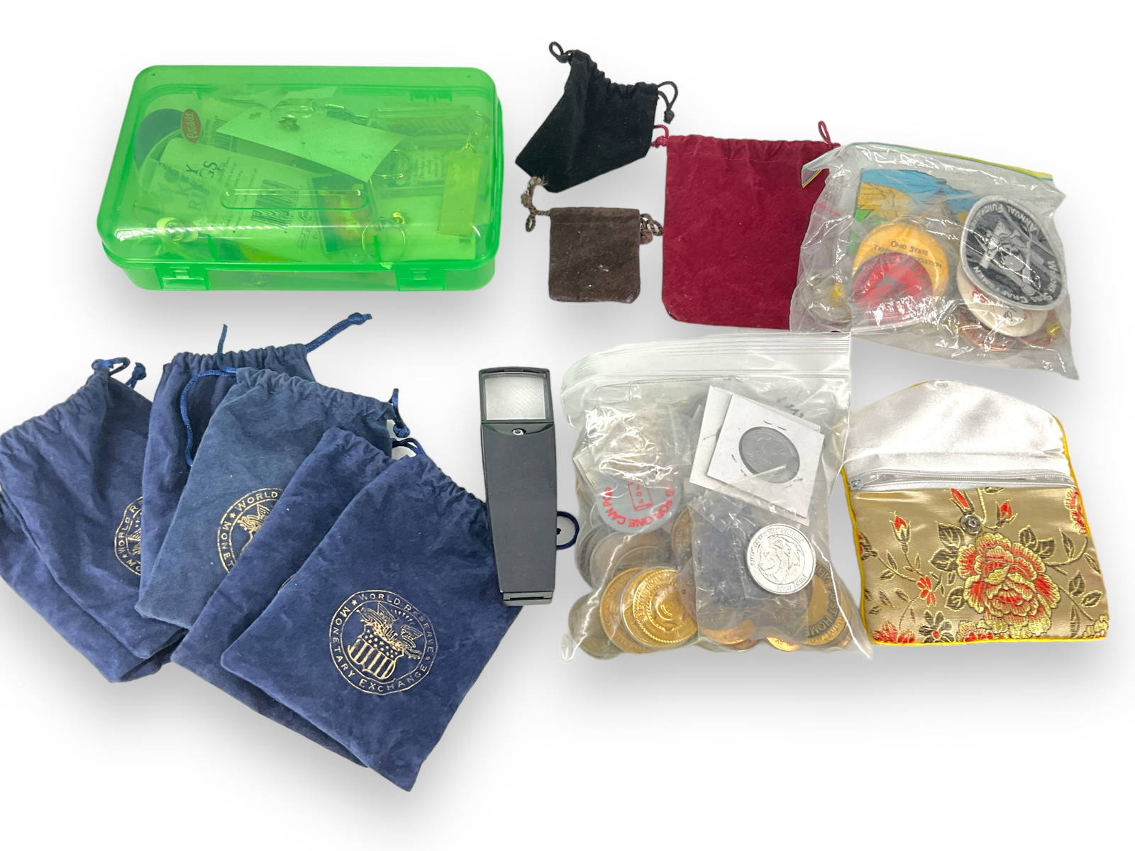 Lot Of Coin Bags, Tokens, Patches, Pins And More Auction