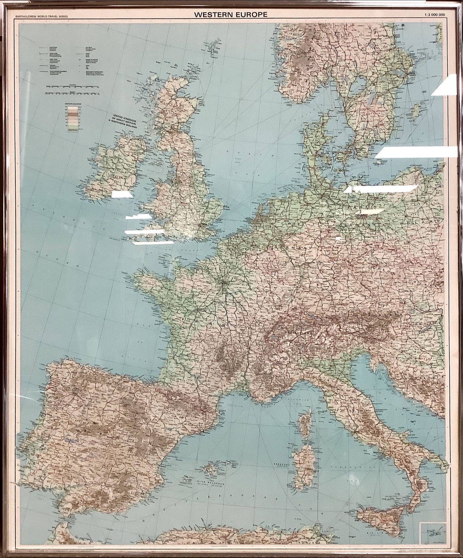 Framed Map Of Western Europe
