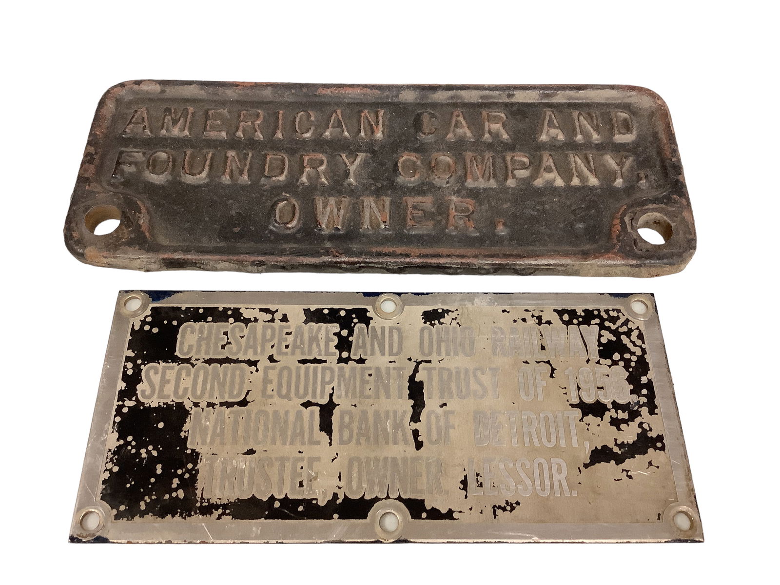 Tin And Cast Iron Railroad Plaques Auction