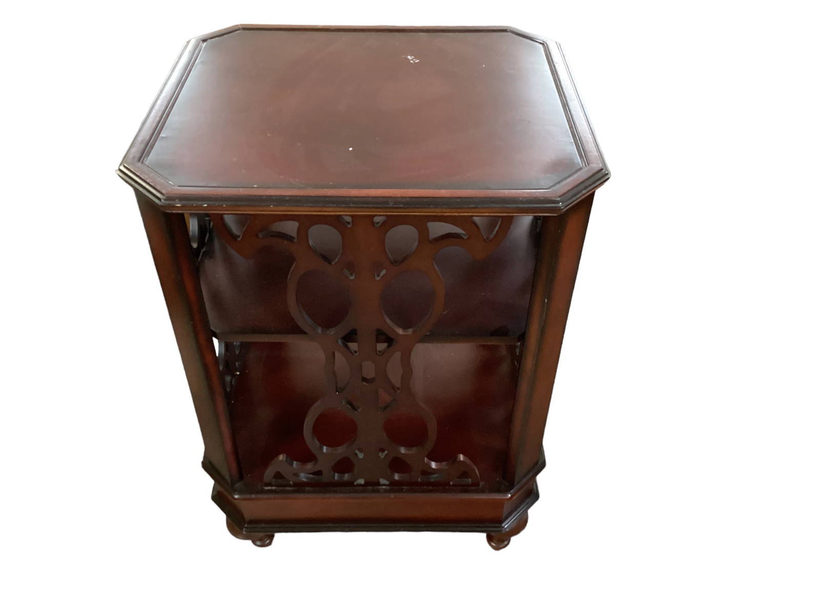 Cherry Two Shelf Side Table Auction