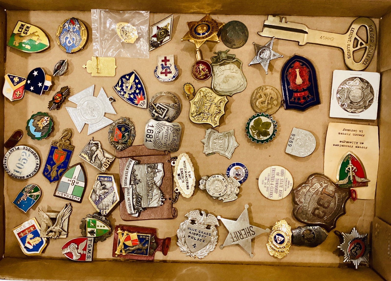 Collection Of Foreign Military Badges, American Police Badges, & Others ...