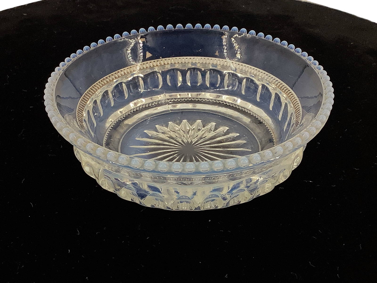 Heisey #1220 Punty Band 4" Nappy Crystal With Opalescent Rim And Punty ...