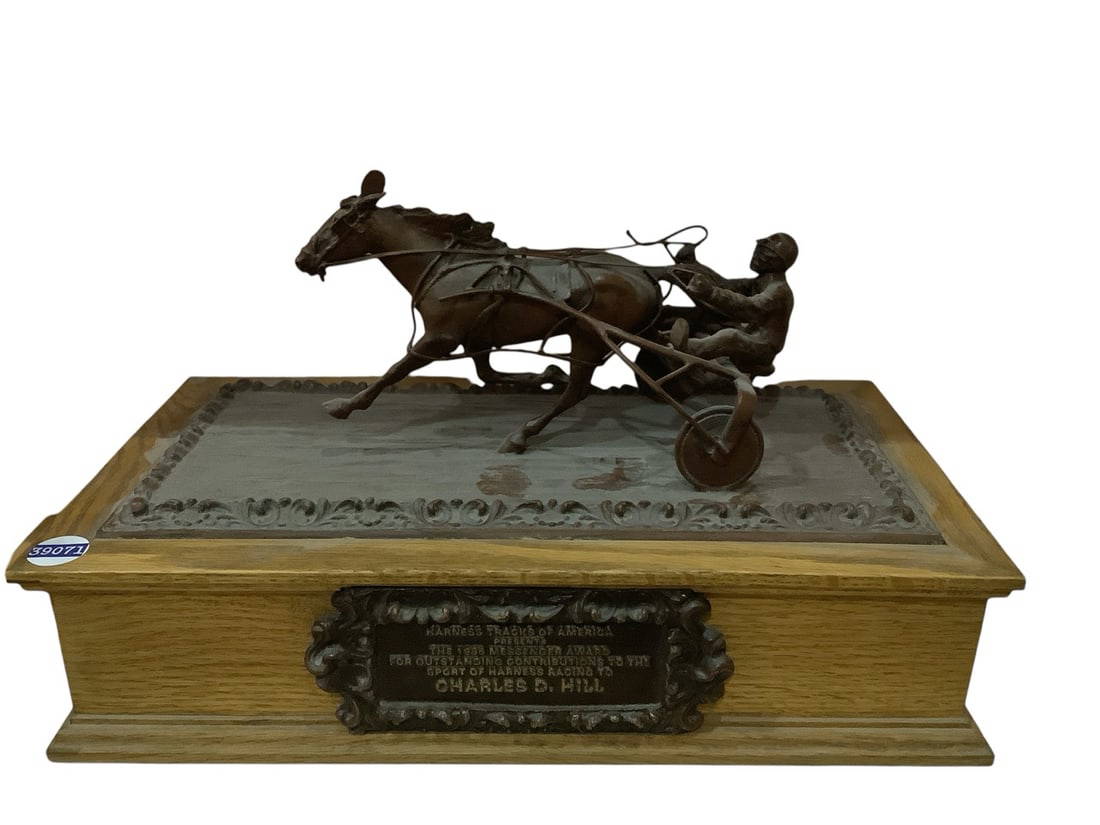 Vintage Harness Racing Sculpture Trophy 10 1/4 X 17 1/4 In. (26 X 43.8 ...