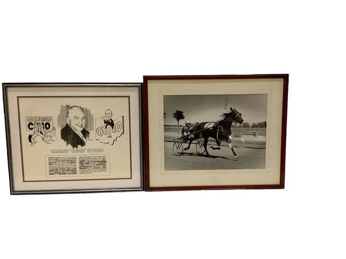 Vintage Harness Racing Art Lot Of (2)