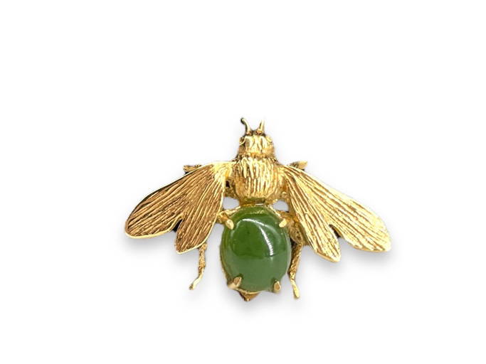 Small Gold Jade Bee Pin