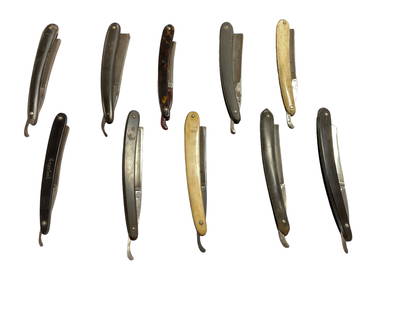 Collection Of 10 Vintage Straight Razors, Many Are Marked "germany ...