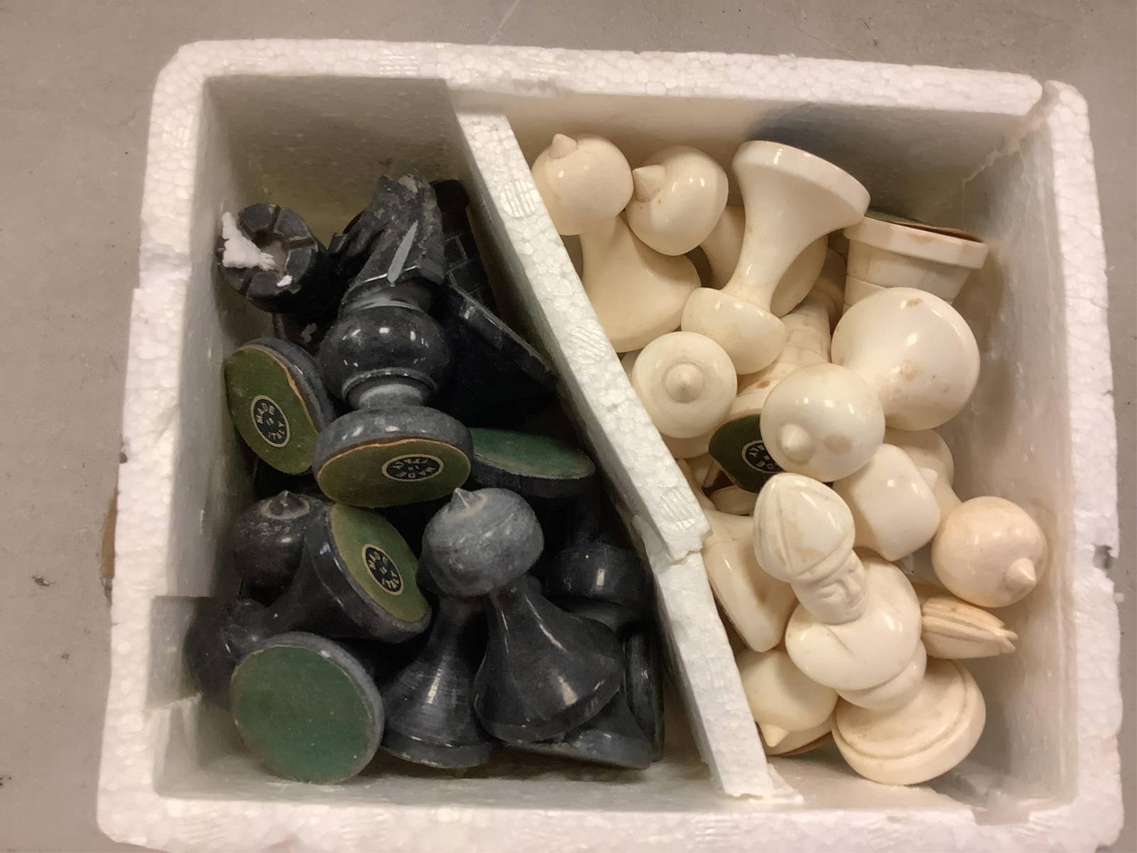 Vintage White & Black Stone Marble Rook Chess Pieces, Vintage Lure ...