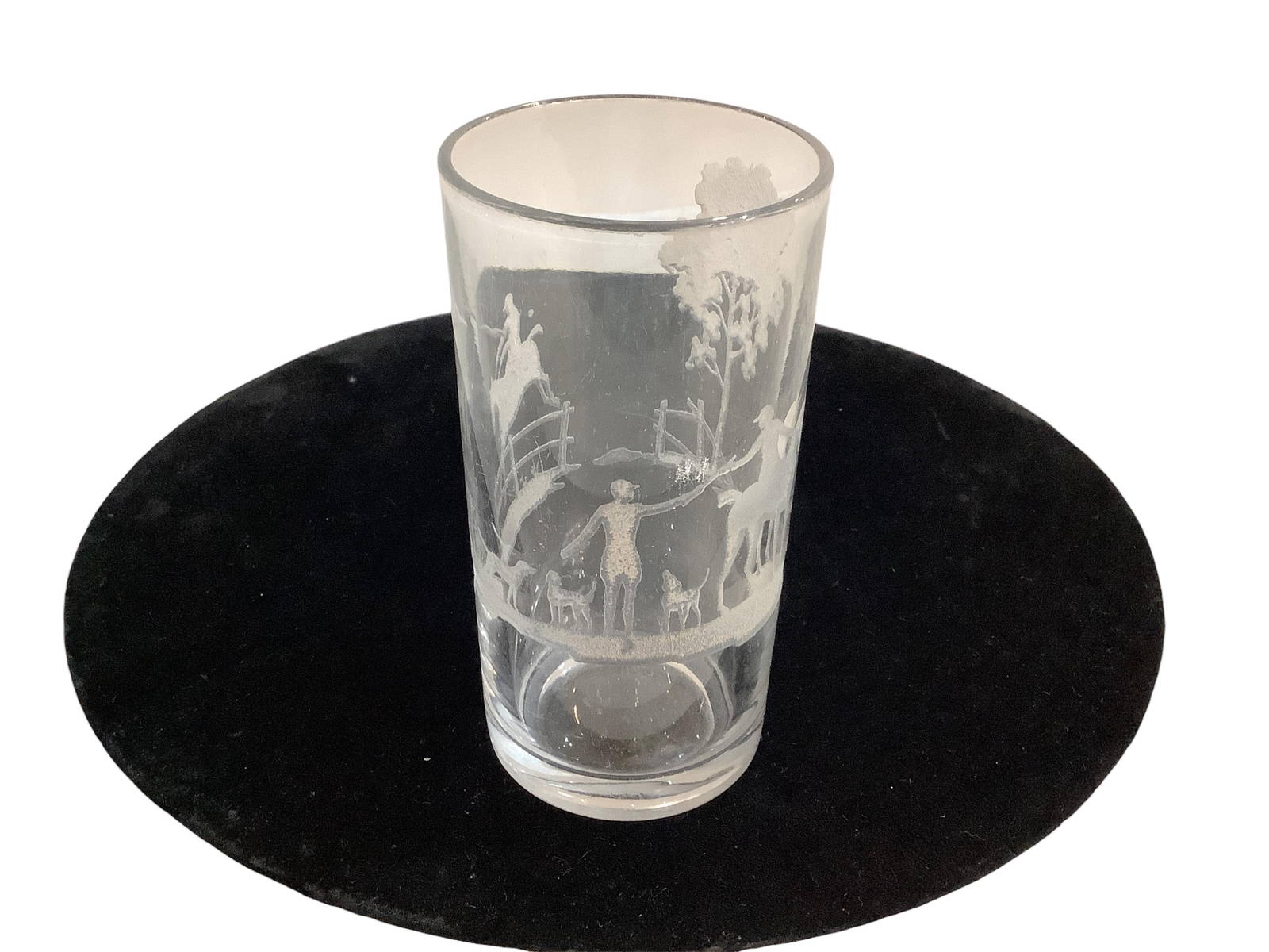 Heisey #603 12 Oz. Tumbler Fox Chase Etch H Auction