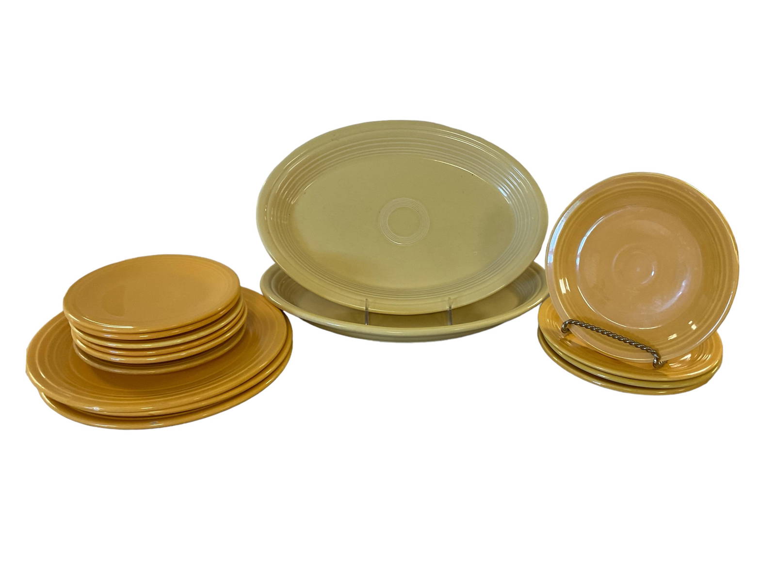 Yellow Fiesta Ware Plate Set Auction