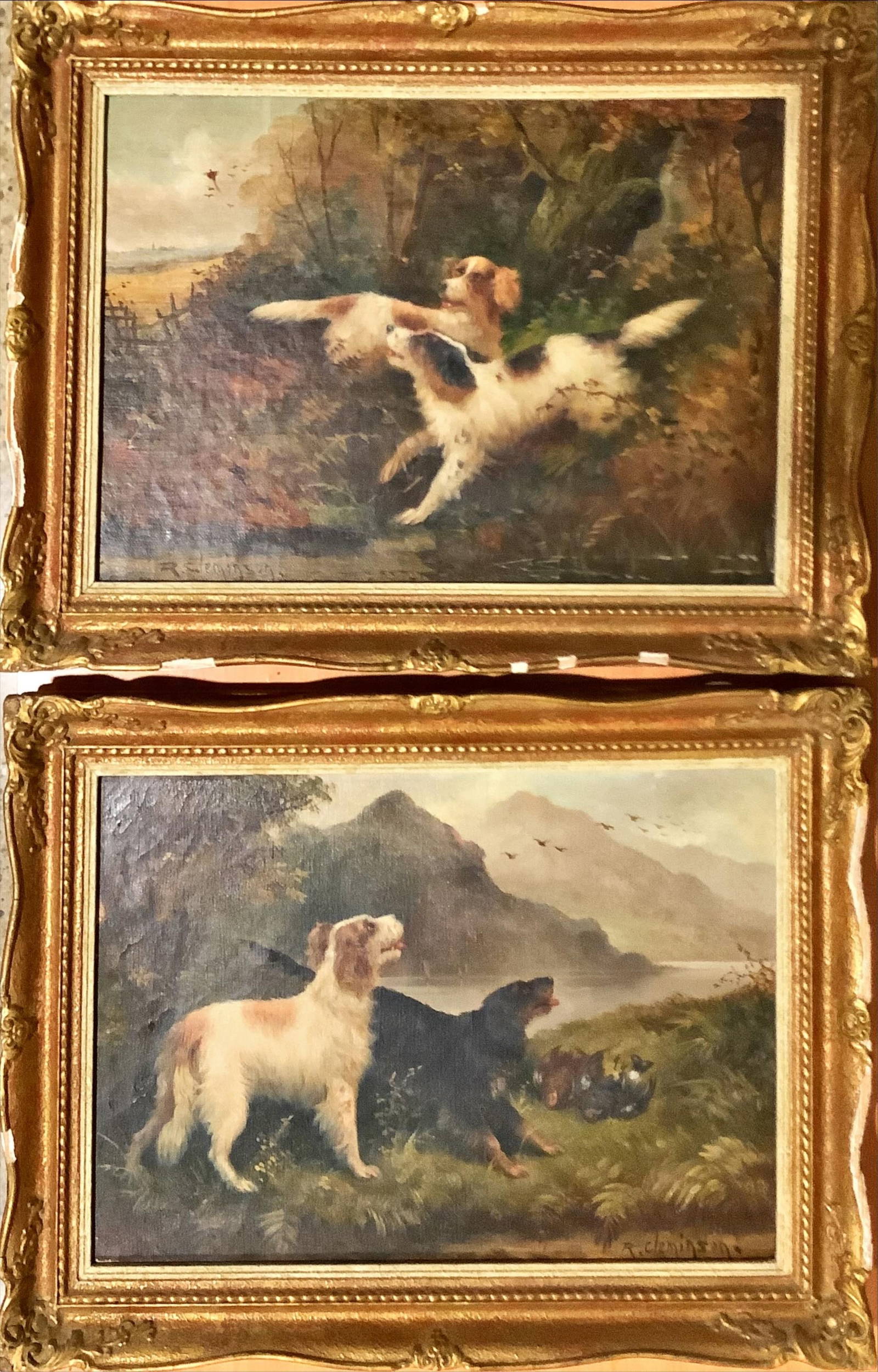 Robert Cleminson, British 1864-1903, Hunting Scene, Oil On Canvas, Paintings Measure 13.5" X 9.5 ...