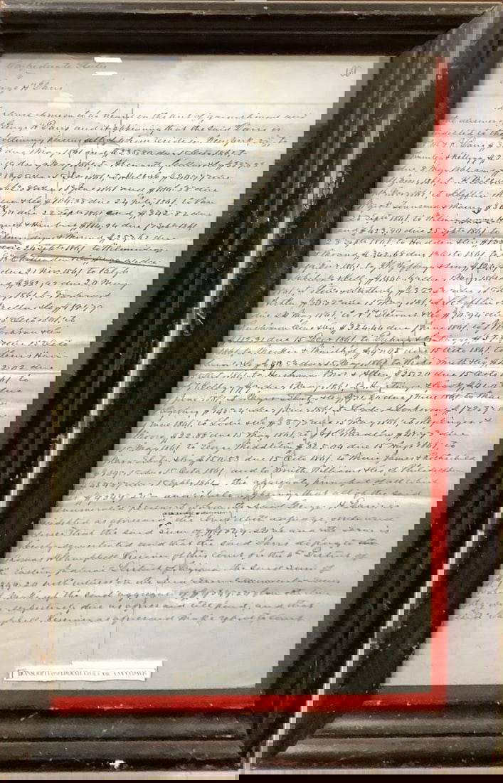 Framed Transcript Of Conferated States Of America Vs. George Davis Auction