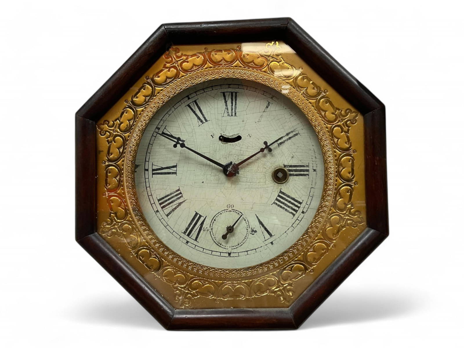 Octagonal Antique Wall Clock ** 8 X 8 X 3 In. (20.3 X 20.3 X 7.6 Cm ...