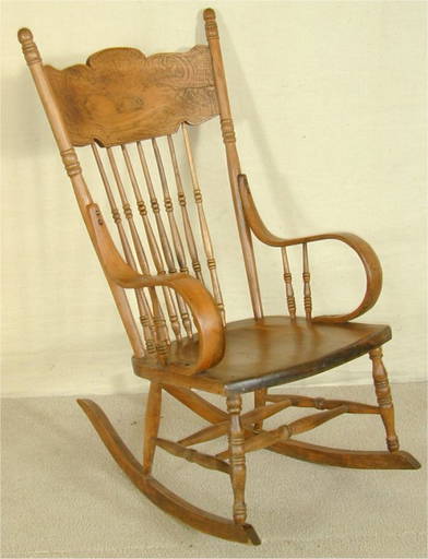 Oak Pressed & Spindle Back Rocker