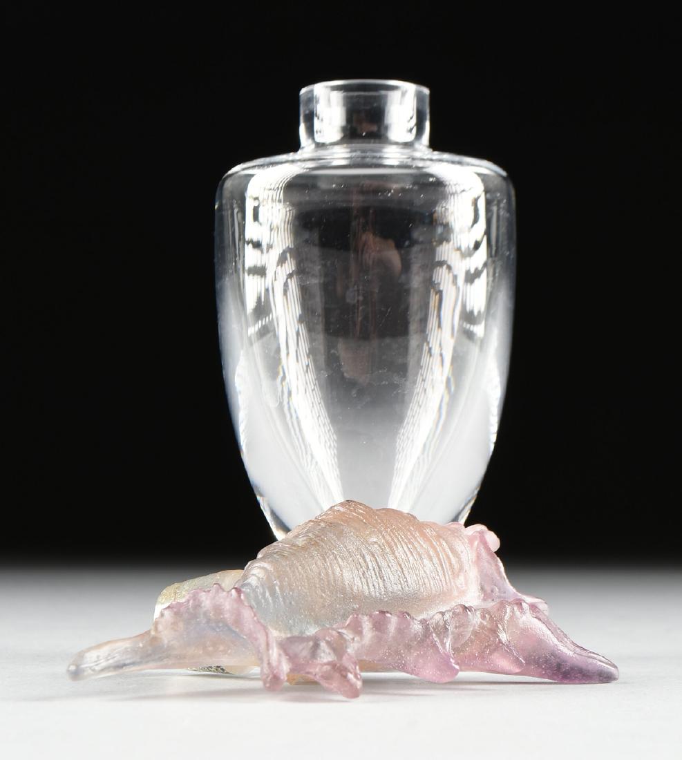 A CONCH SHELL PERFUME BOTTLE, DAUM, FRANCE, 20TH
