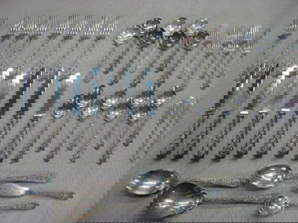 Svc./8 Sterling Repousse Flatware