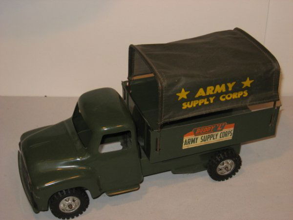 435: BUDDY L ARMY SUPPLY CORPS TRUCK. PRESSED STEEL