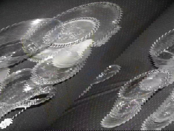 5 Pcs.vintage Lion Head & Crouching Lion Glass