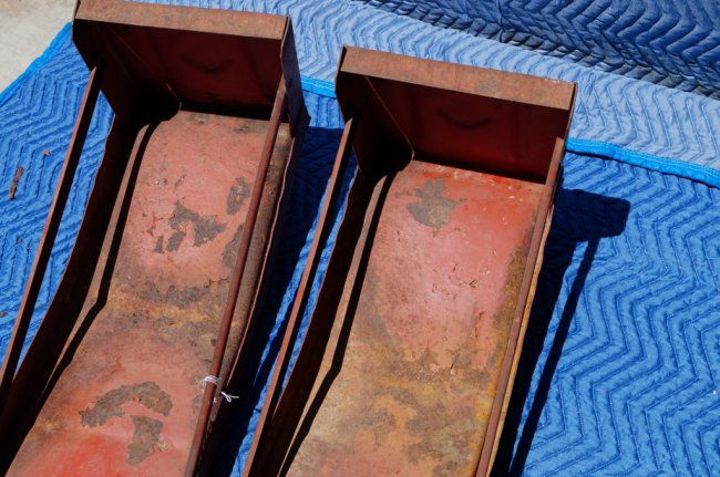 Pair Of Vintage Red Steel Car Ramps : Lot 136