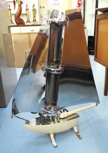 Art Deco Heater, Bateau Form, Chrome And Painted Finish