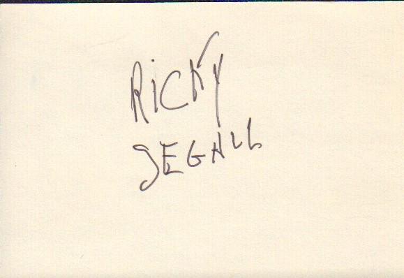 Ricky Segall Rare Signature As Child Star