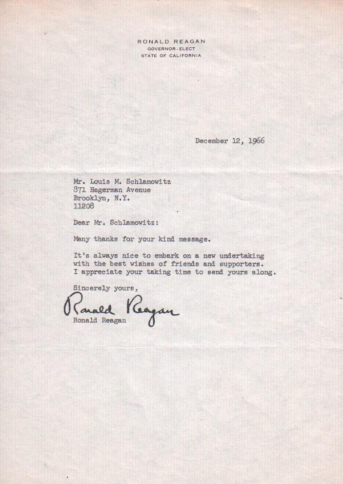 Ronald Reagan Letter To Michael Jackson