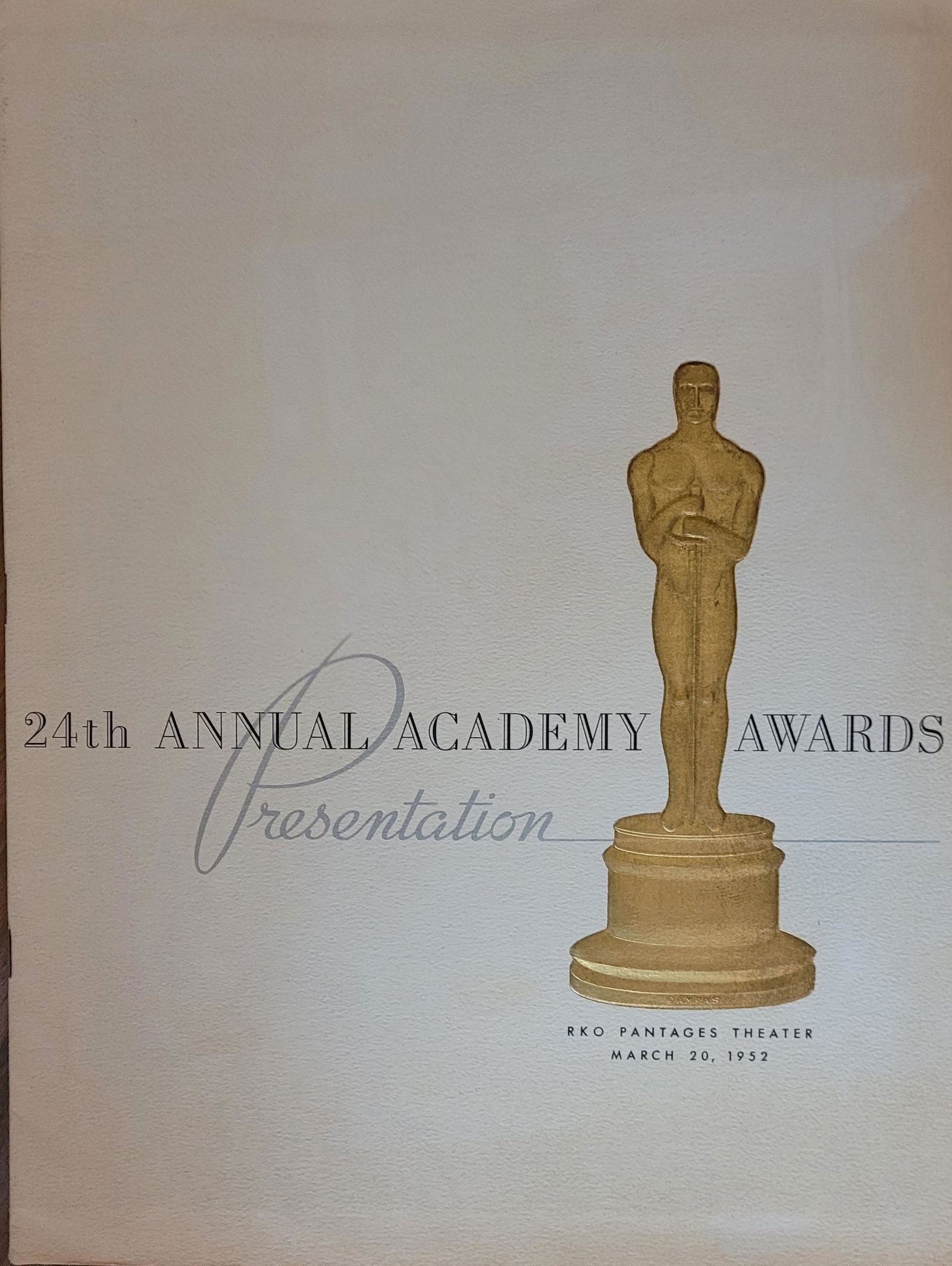 24th Annual Academy Awards Program