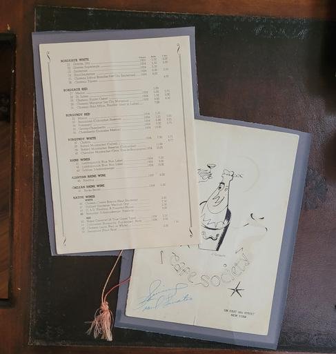 Frank Sinatra Signed Menu Psa