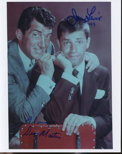 Psa/dna Dean Martin & Jerry Lewis Signed Photo