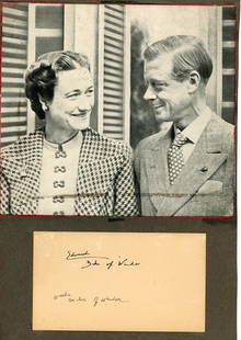 King Edward Viii & Wallis Simpson Signed Page