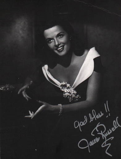 Jane Russell Signed Photo Card