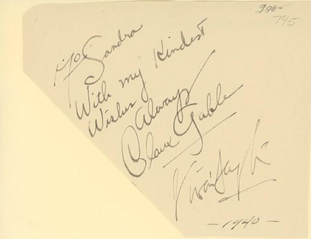 Clark Gable And Vivien Leigh Signed Autograph Page