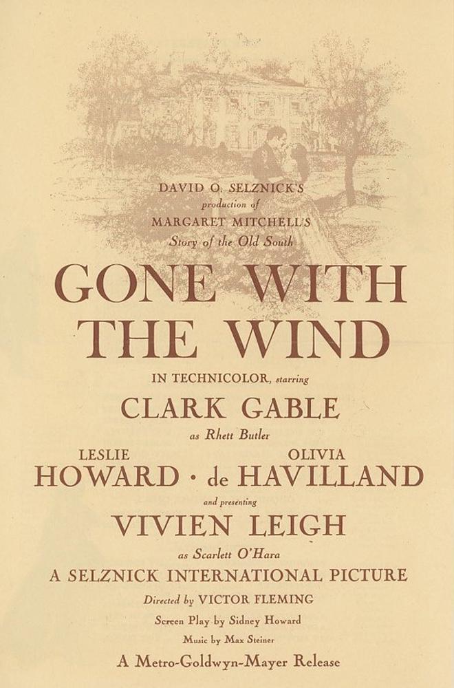 Gone With The Wind Movie Program