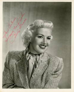 Actress Betty Grable Swimsuit Photo Signed