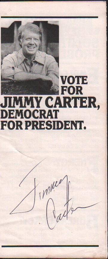 Jimmy Carter Rare Campaign Brochure Signed