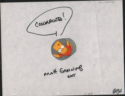 The Simpsons Colored Animation Cel.