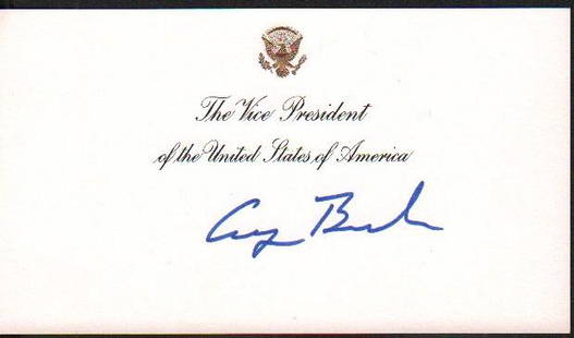 Baseball Card Yale Signed By President George Bush
