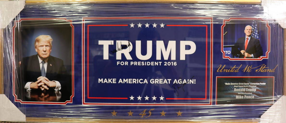 Trump Campaign Poster Framed And Signed