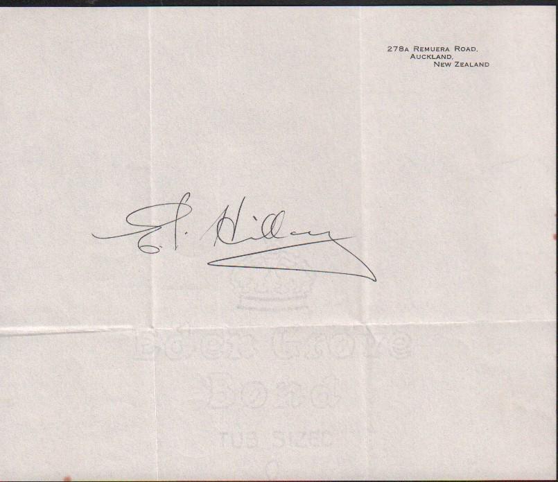 Sir Edmund Hillary Signature