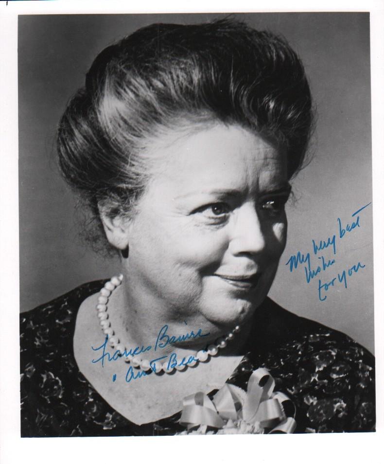 Frances Bavier Rare Aunt Bea Andy Griffith Show Signed Photograph