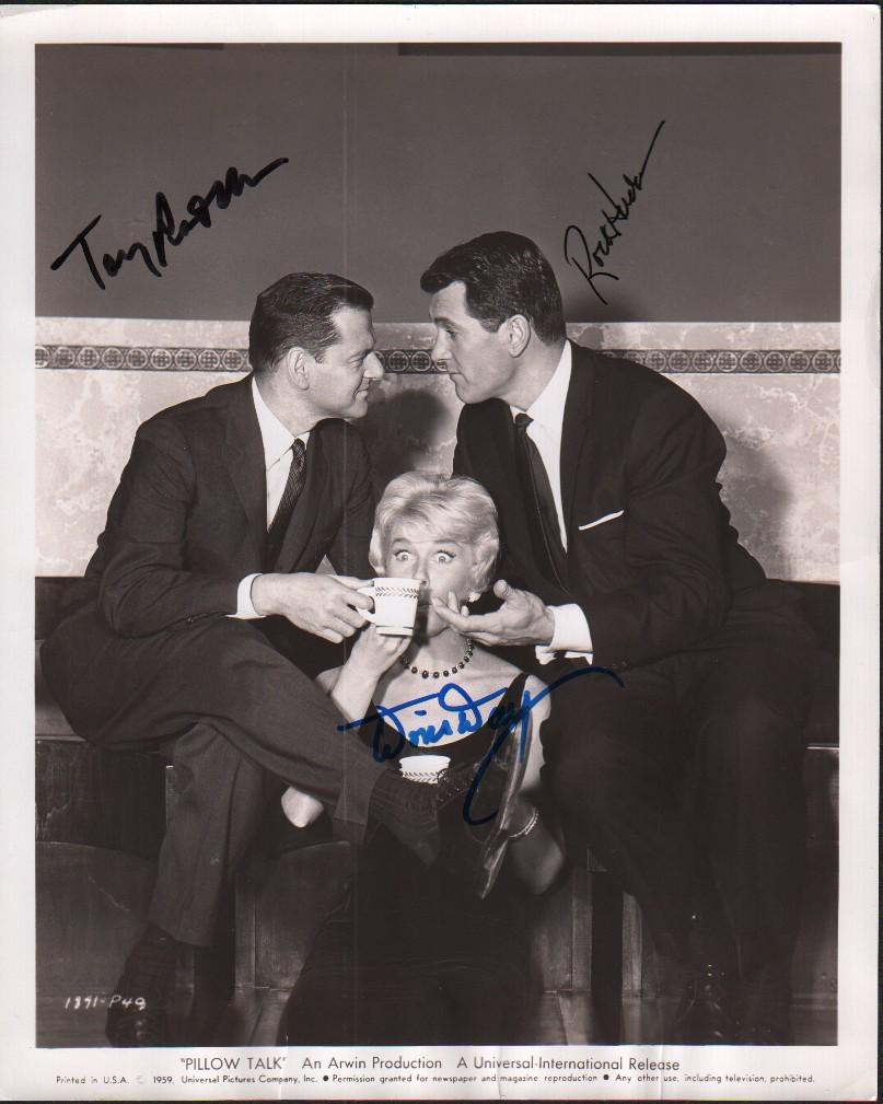 Doris Day Rock Hudson And Tony Randall Signed Photograph