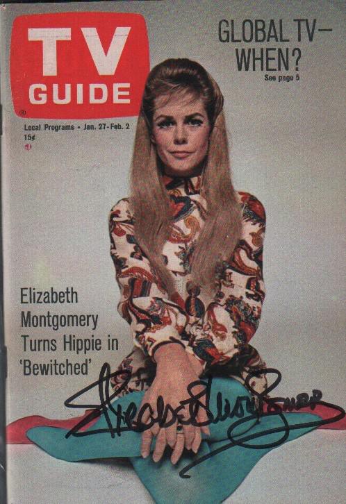 Elizabeth Montgomery Bewitched Signed Tv Guide