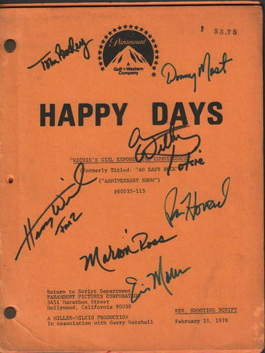 Happy Days cast signed sey used script (#0110) on May 22, 2022 | Piece ...