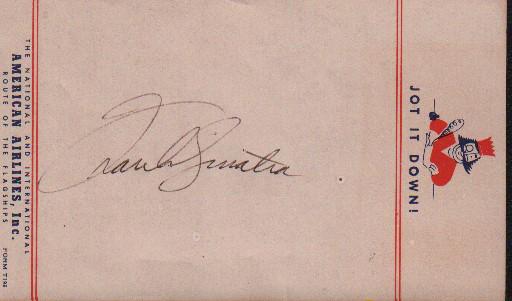 Frank Sinatra Vintage Signature 1940s