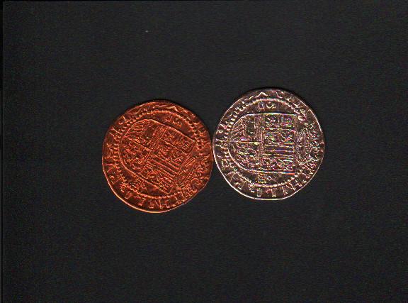 Pirates Of The Caribbean Pair Of Prop Doubloons Used In First Film